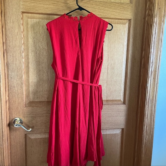 torrid | Dresses | Torrid Red Crinkle Crochet Lace Yoke Dress | Poshmark